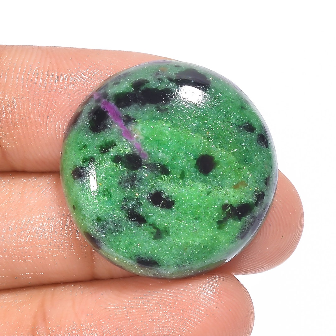 Stunning Top Grade Quality 100% Natural Ruby Zoisite Round Shape Cabochon Loose Gemstone for ...