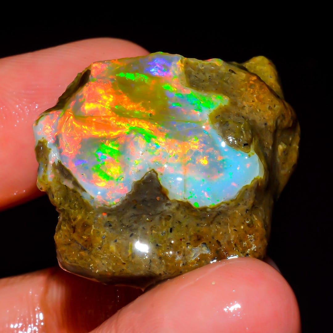 Opal Rough Gemstone, Natural Ethiopian Opal Welo Fire Crystal Opal Rough, Opal,flashy Fire ...