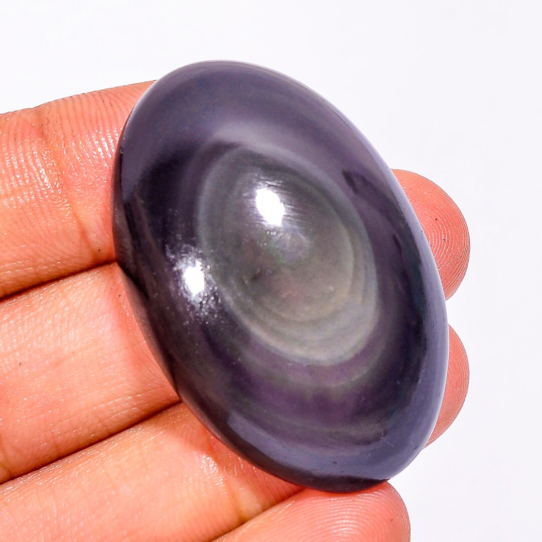 Stunning Top Grade Quality Natural Rainbow Eye Obsidian Oval Shape ...
