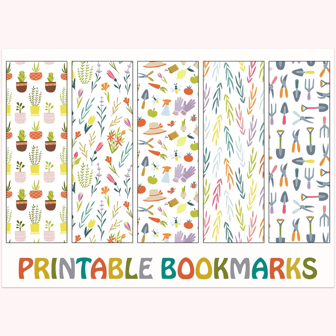 Printable Succulents Bookmarks, Colorful Boho Floral Garden Page ...