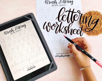 Learn Modern Calligraphy Printable Hand Lettering Worksheet Brush ...