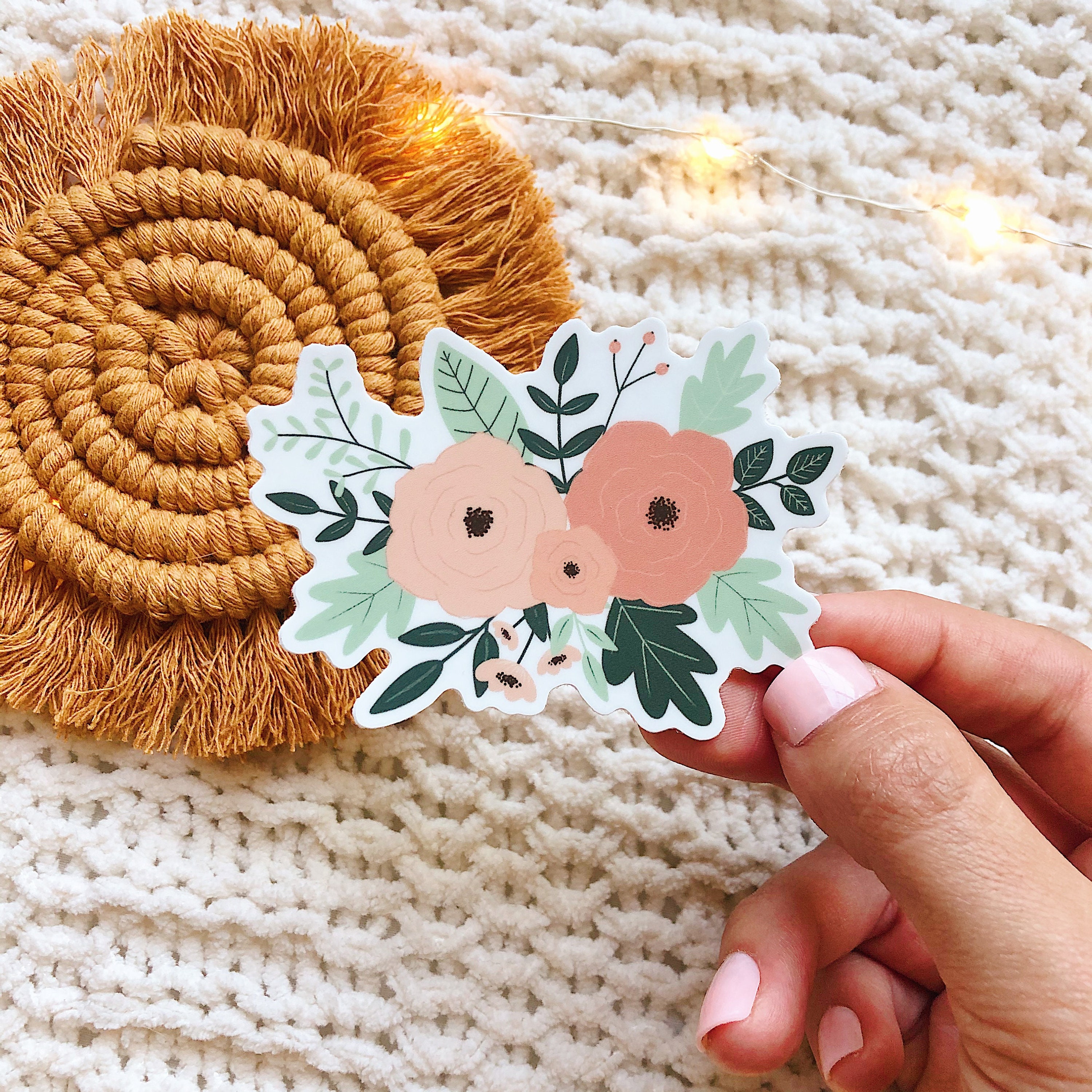 Boho Floral Cluster Waterproof Die Cut Sticker Boho Sticker - Etsy