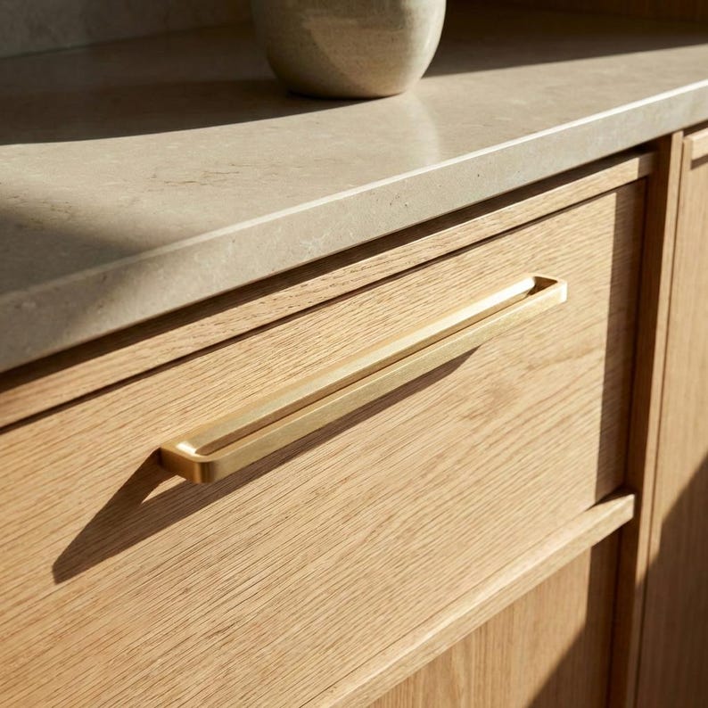 Pinch Brass Mid Century Cabinet Pull - Slim Modern Design - Etsy