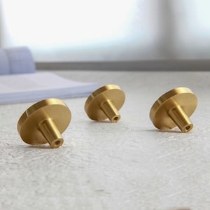 Mid-century Modern Solid Brass Cabinet Knob in Brushed Brass Gold for ...