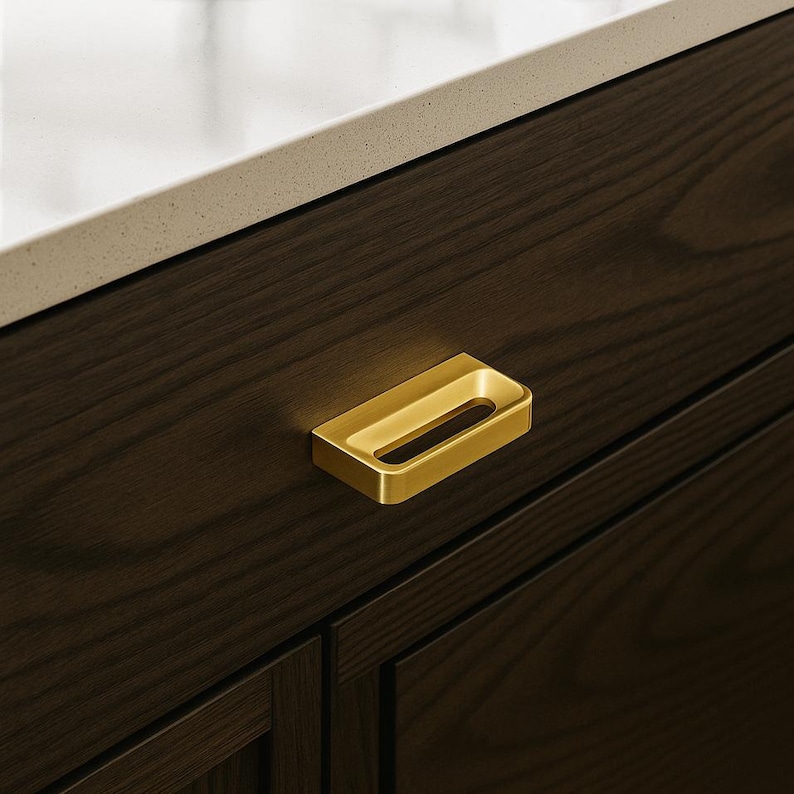 Pinch Brass Mid Century Cabinet Pull - Slim Modern Design - Etsy