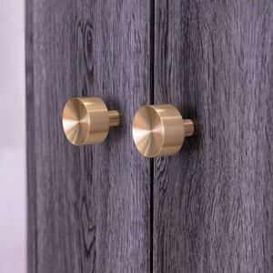 Sold Brass Mid Century Modern Concave Knob in Brushed Brass - Etsy