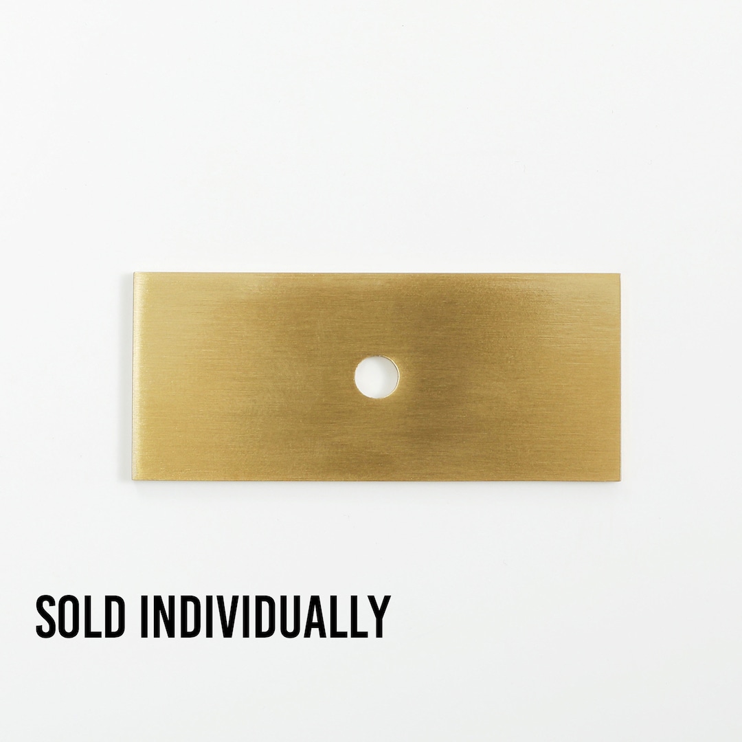 2.25" X 1" Brass Knob Backplate | Modern Rectangle Backplate | Cabinet Knob Backplate | Ships ...