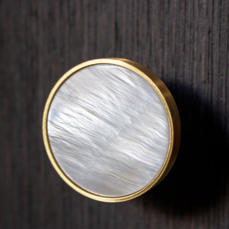 Mid-century Modern Solid Brass Cabinet Knob in Brushed Brass - Etsy