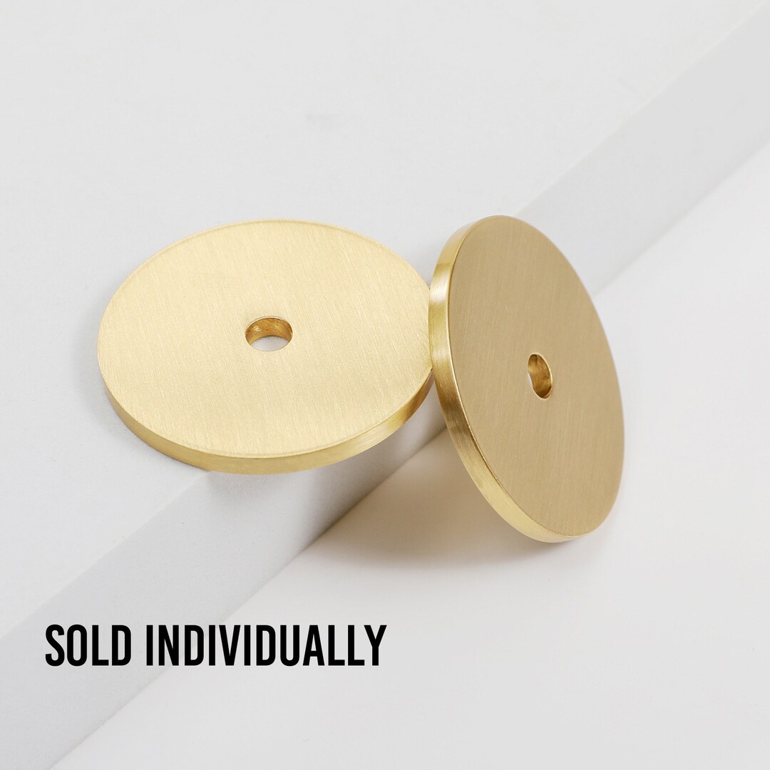 Solid Brass Round Backplate in Brushed Brass Gold | Brass Backplate for ...