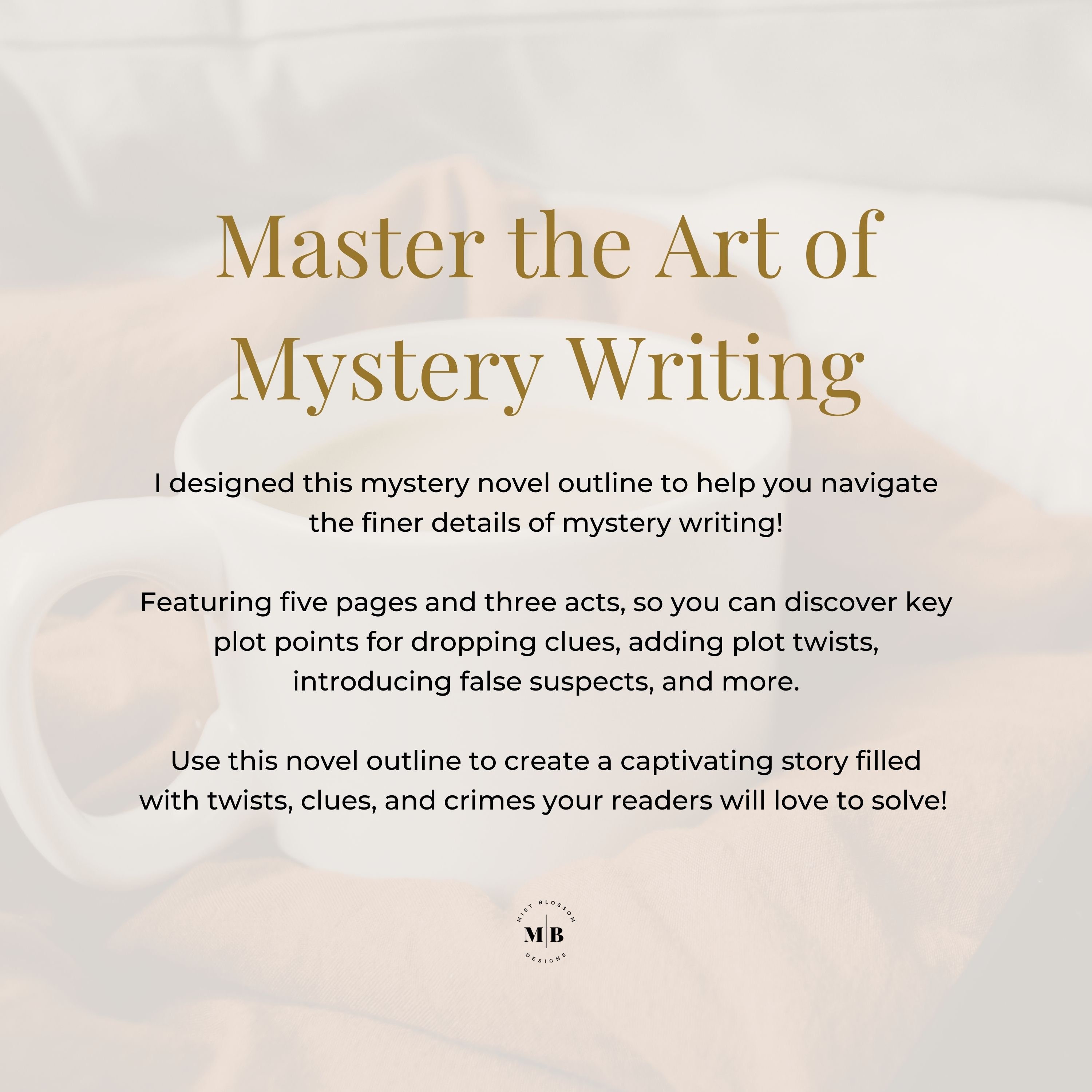 Mystery Novel Outline Writing Template Novel Planning - Etsy