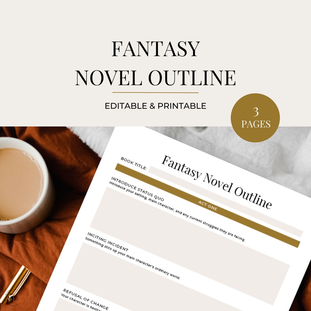 Esquema de novela de fantasía, plantilla de escritura de fantasía ...