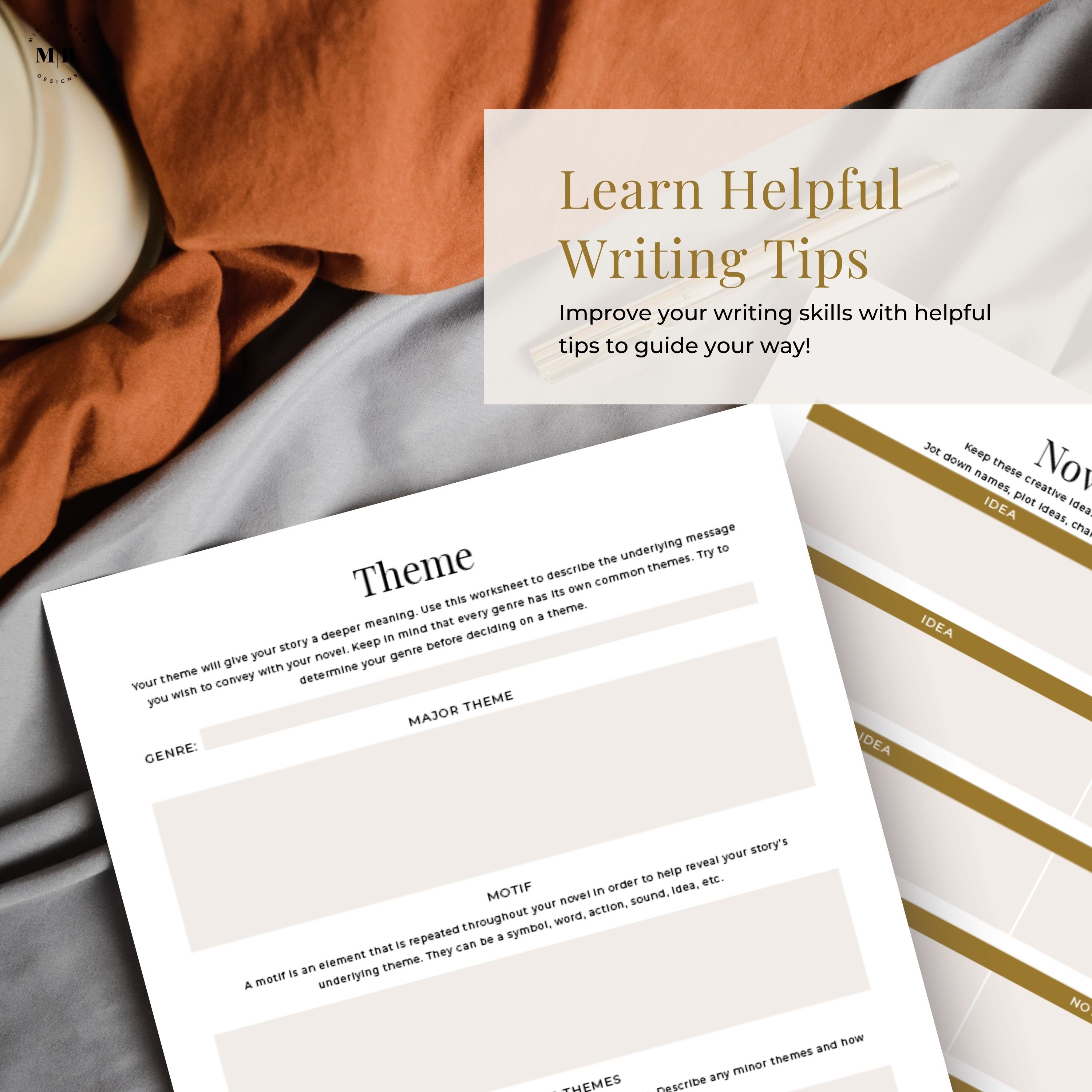 Fiction Novel Planner, Novel Plotting Workbook, Editable Novel ...