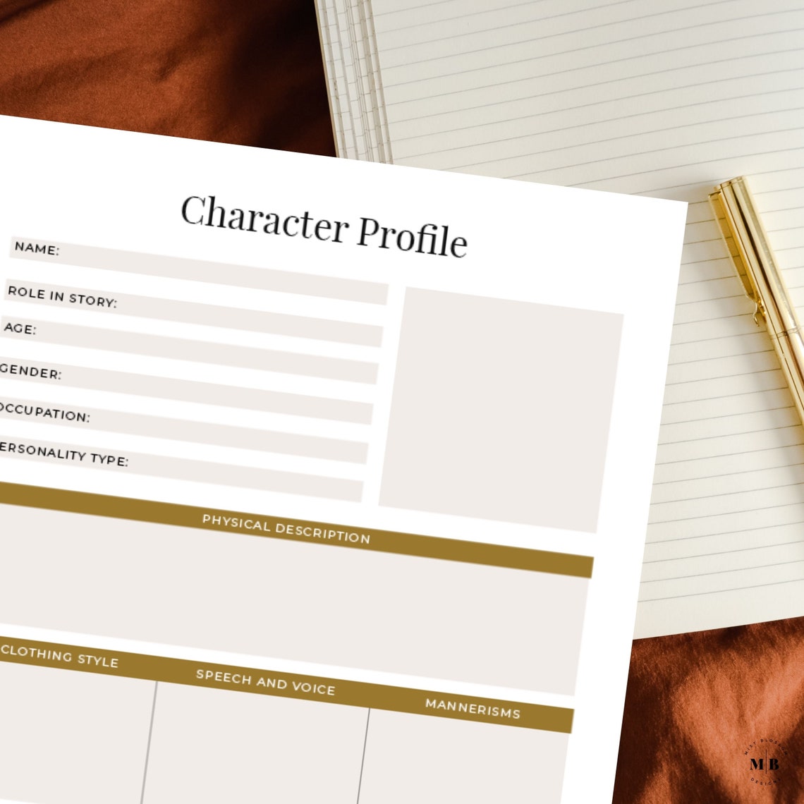 Character Profile Writing Worksheet Character Sketch Novel - Etsy