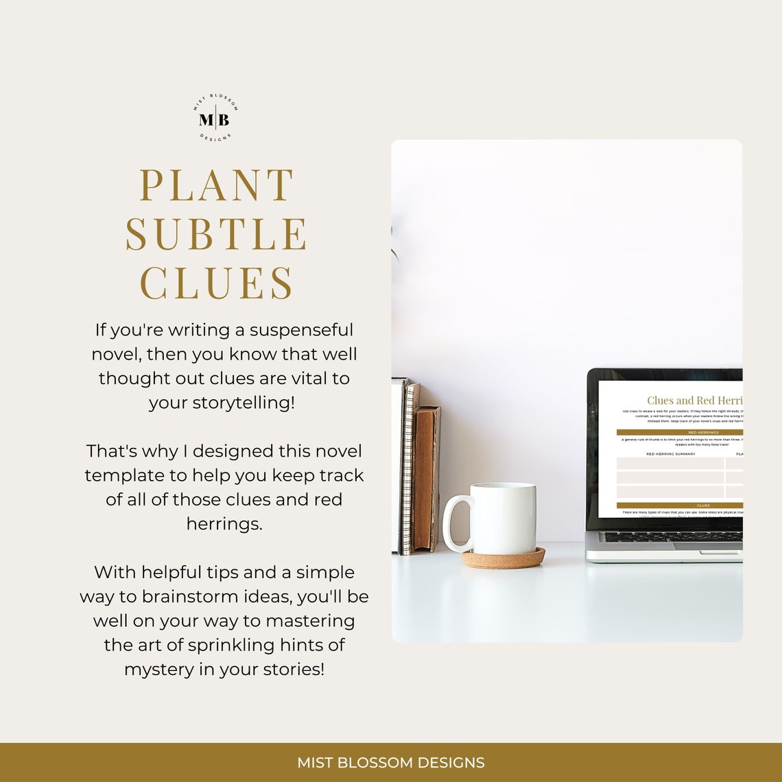 Novel Template for Clues and Red Herrings Mystery and - Etsy