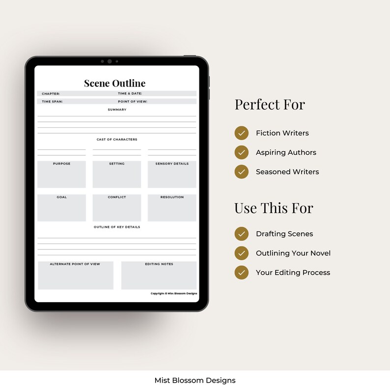 Scene Outline Writing Worksheet Scene Builder Writing - Etsy