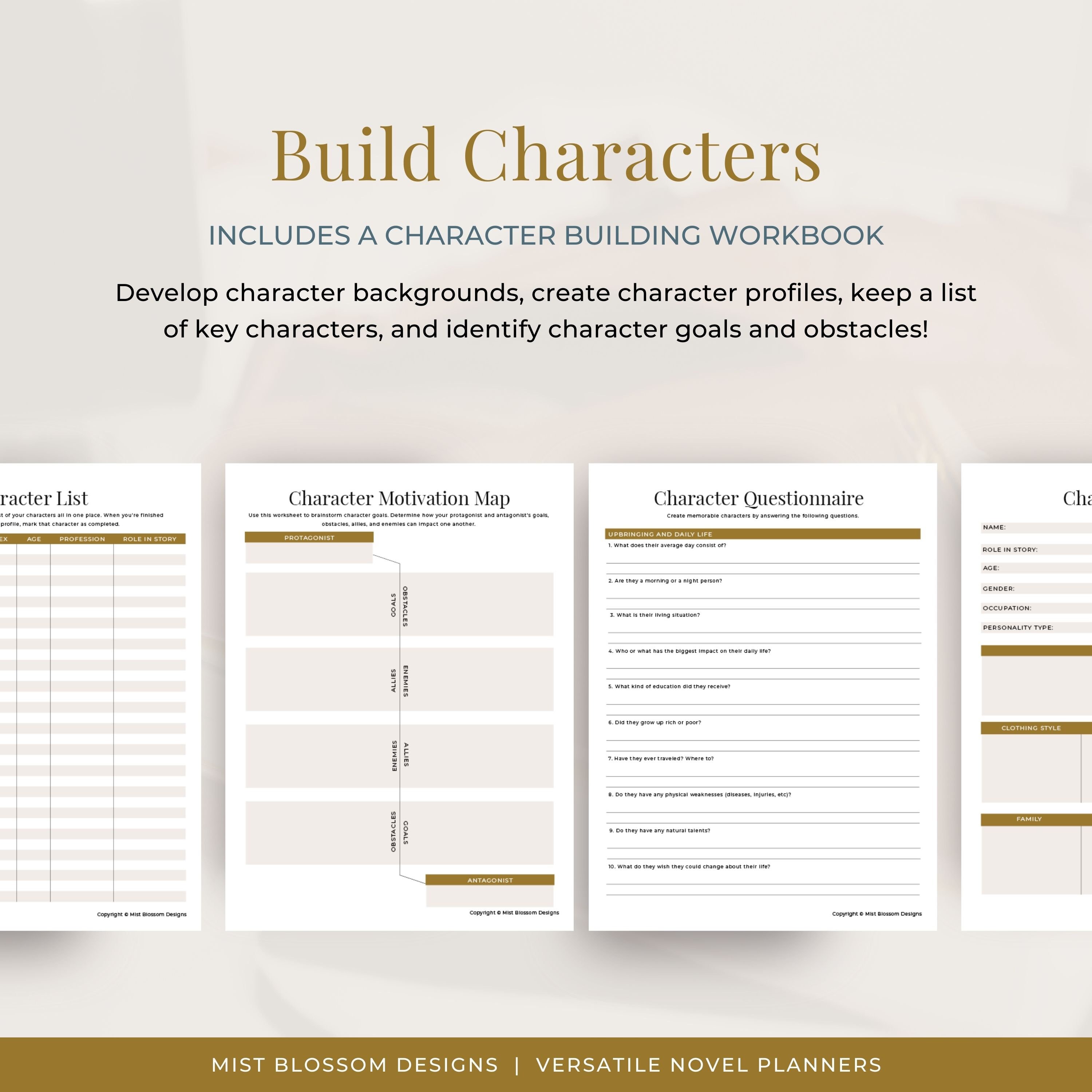 Romance Novel Planner, Romance Novel Outline, Character Workbook, Chapter Outline, Romance Novel ...