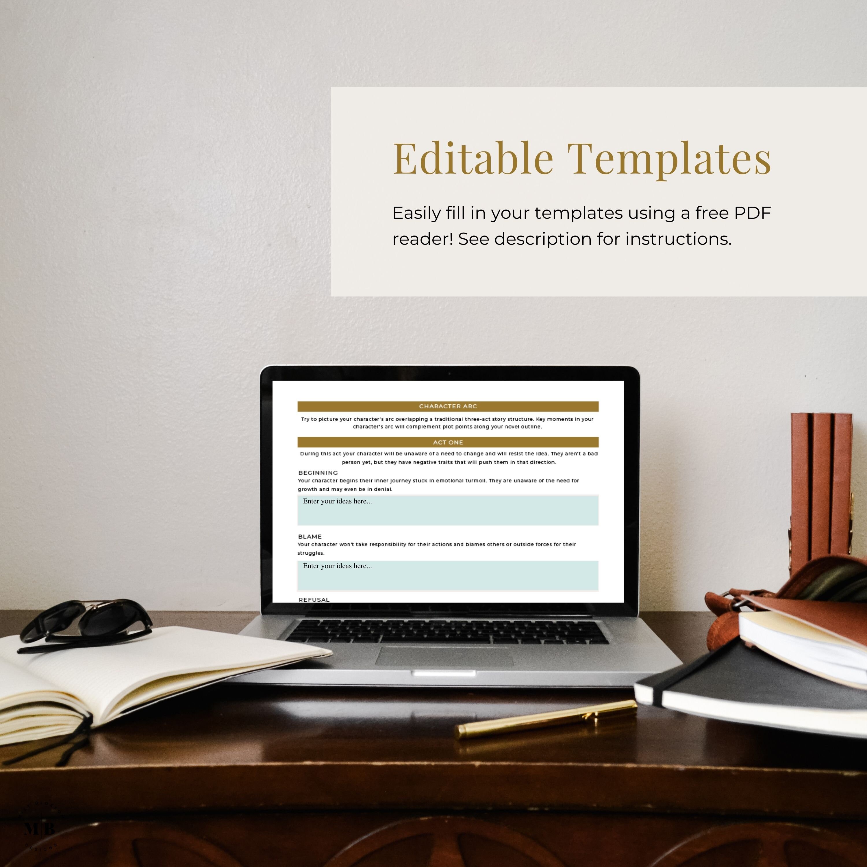 Character Arc Novel Workbook, Character Writing Planner, Character Arc ...