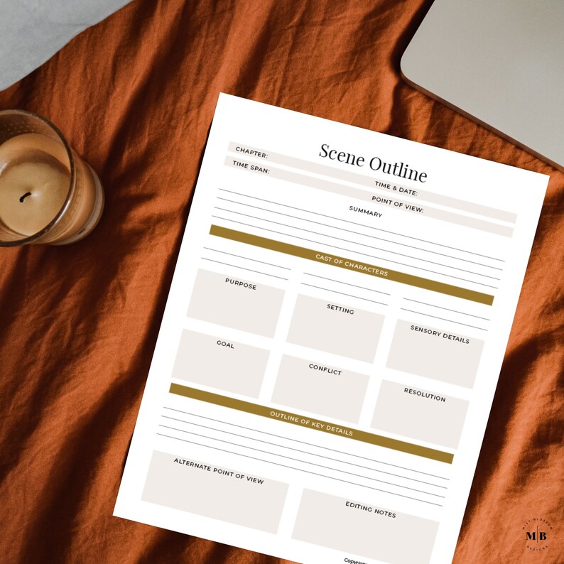 Scene Outline Writing Worksheet Scene Builder Writing - Etsy