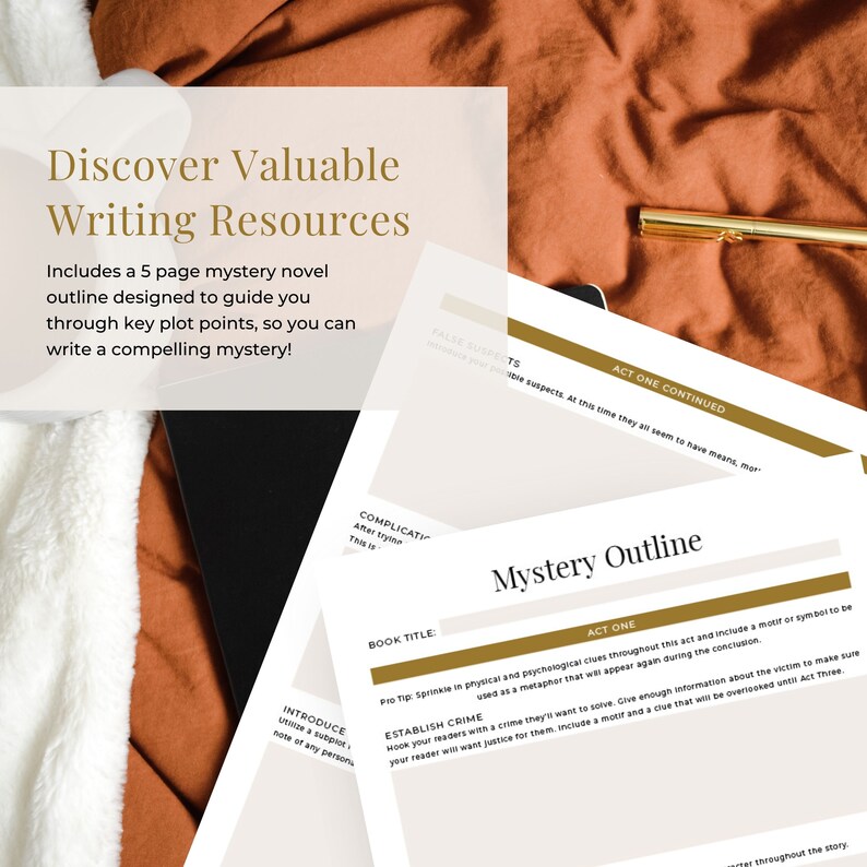 Mystery Novel Outline Writing Planner Novel Writing Workbook - Etsy