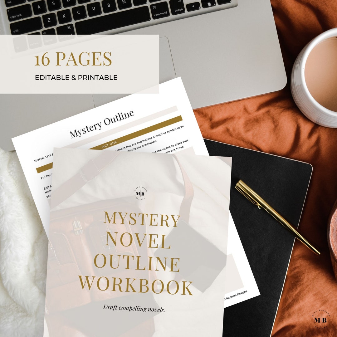 Mystery Novel Outline Writing Planner, Novel Writing Workbook for ...