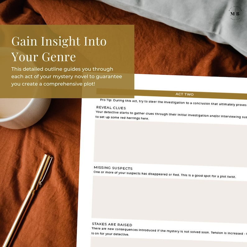 Mystery Novel Outline Writing Template Novel Planning - Etsy