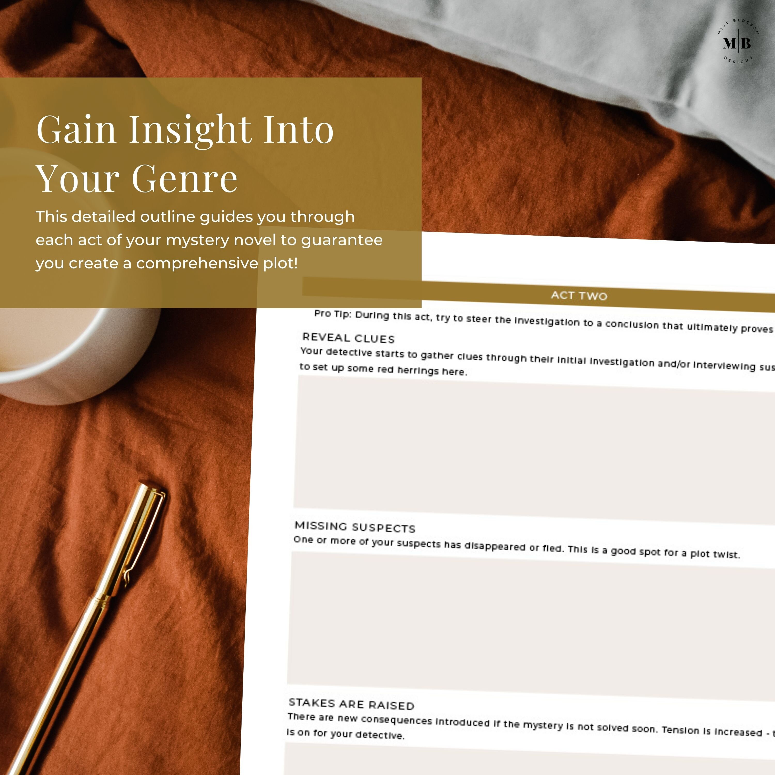 Mystery Novel Outline Writing Template Novel Planning - Etsy
