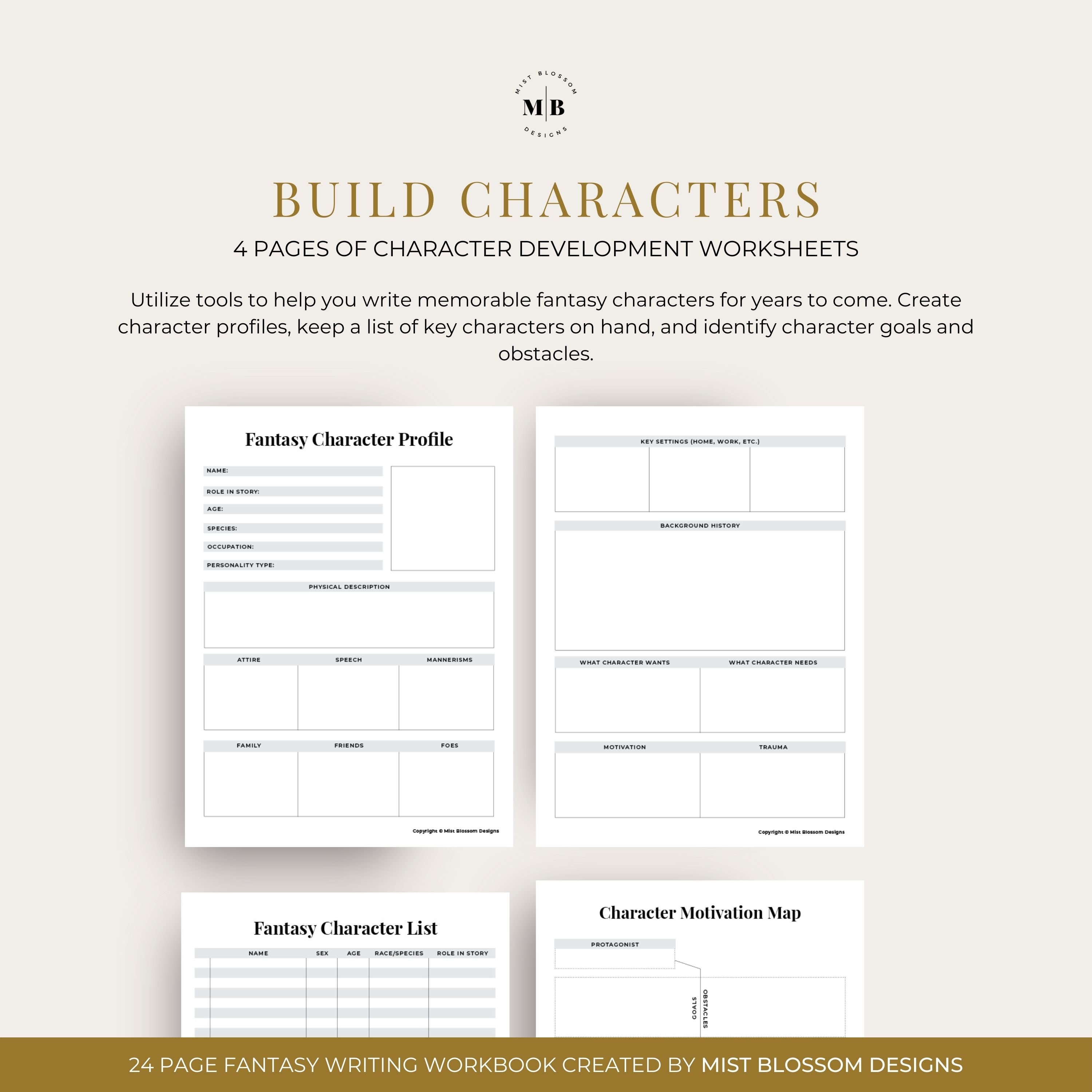Fantasy Writing Workbook Novel Planner Worldbuilding Etsy Australia