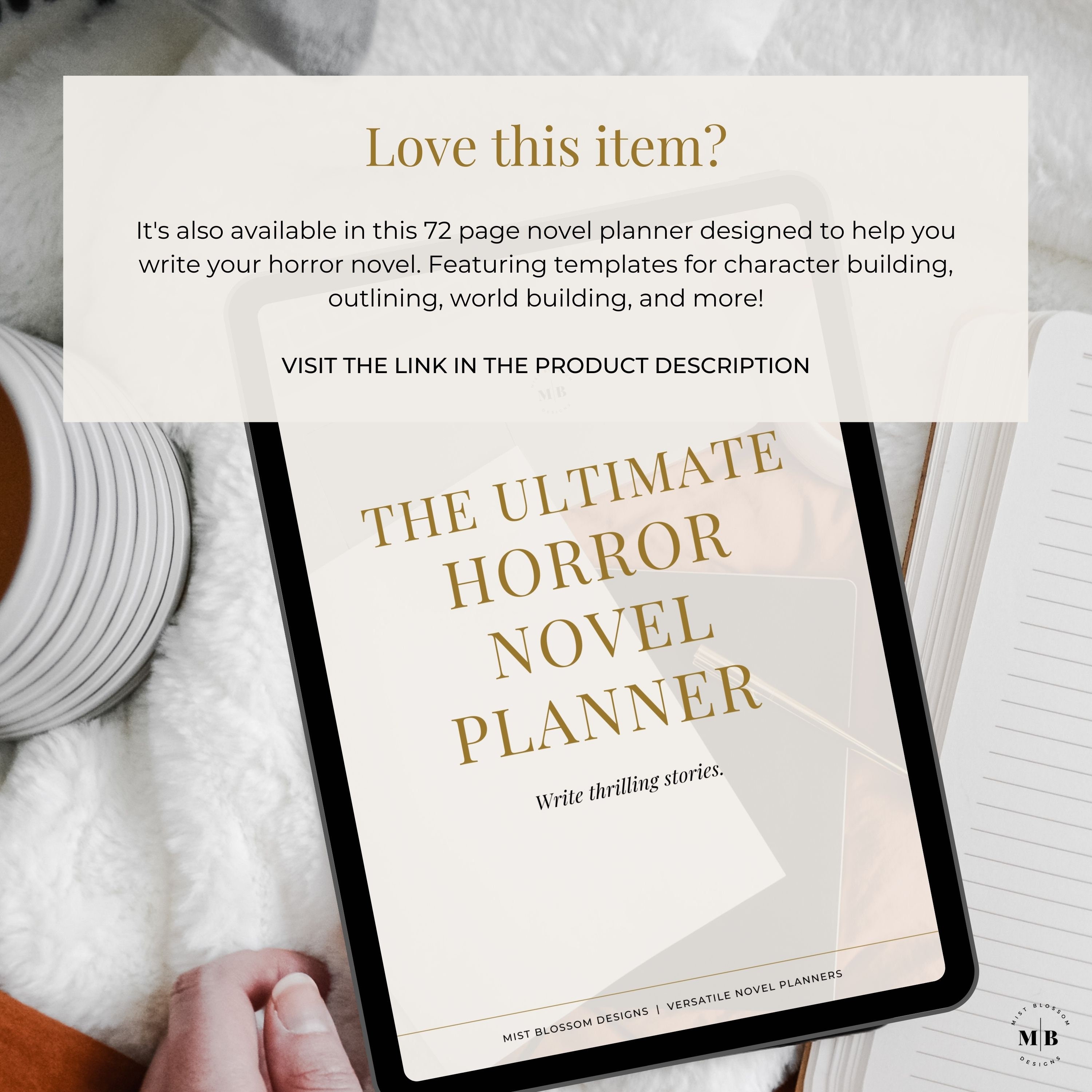 Horror Novel Outline Template, Book Writing Template for Horror Writers ...