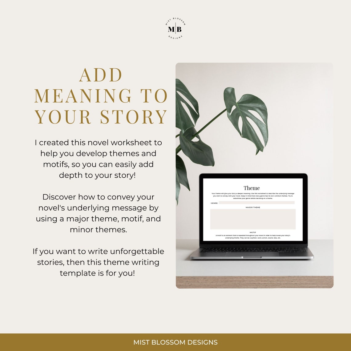Theme and Motif Novel Planning Template Writing Worksheet for - Etsy