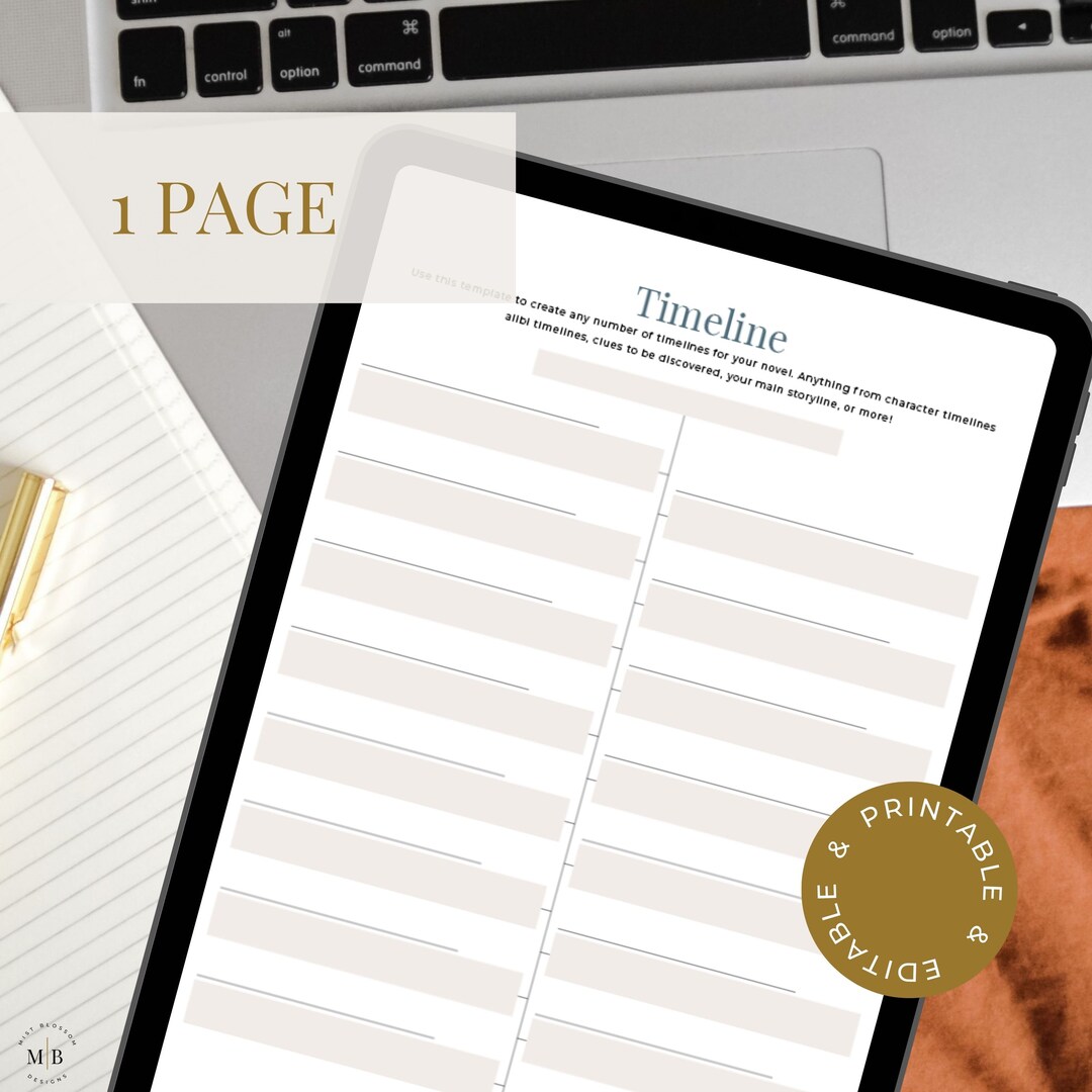Novel Timeline, Book Outline, Writing Timeline, Digital Novel Template ...