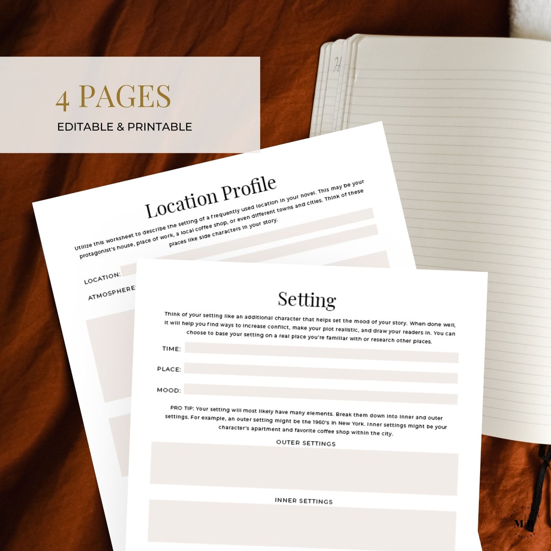 Novel Planning Templates for Setting, World Building Novel Planner ...