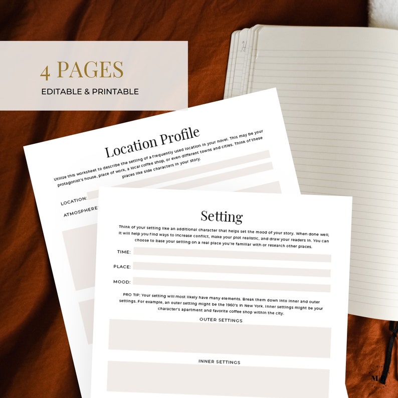 Novel Planning Templates for Setting, World Building Novel Planner ...