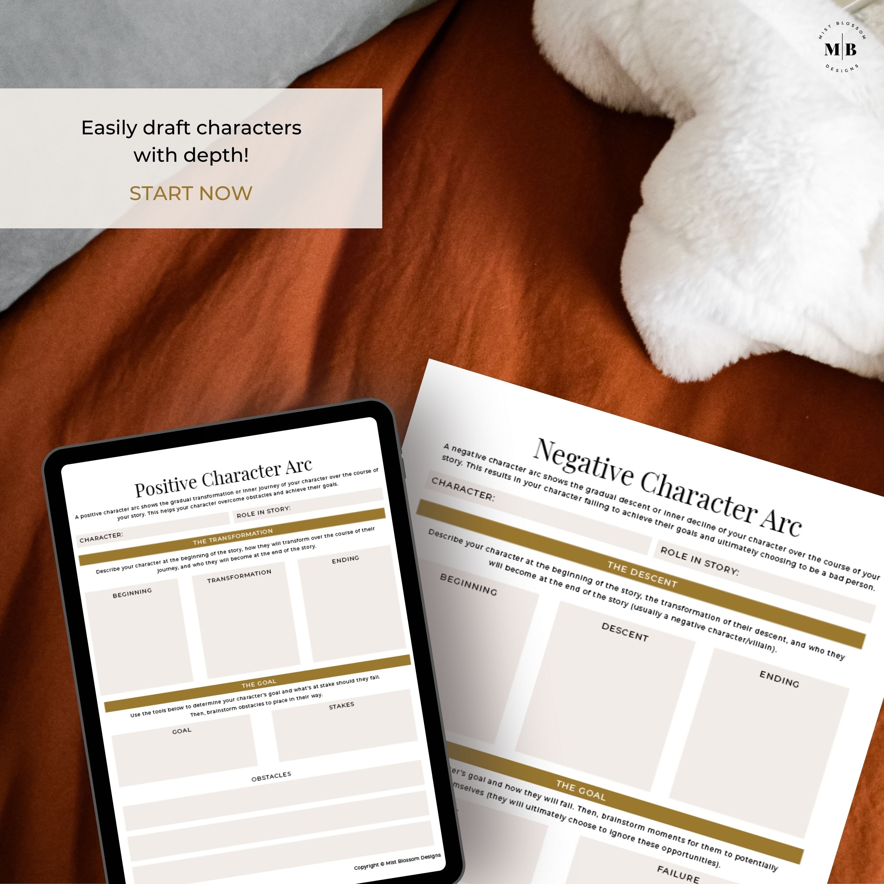 Character Arc Novel Workbook, Character Writing Planner, Character Arc ...