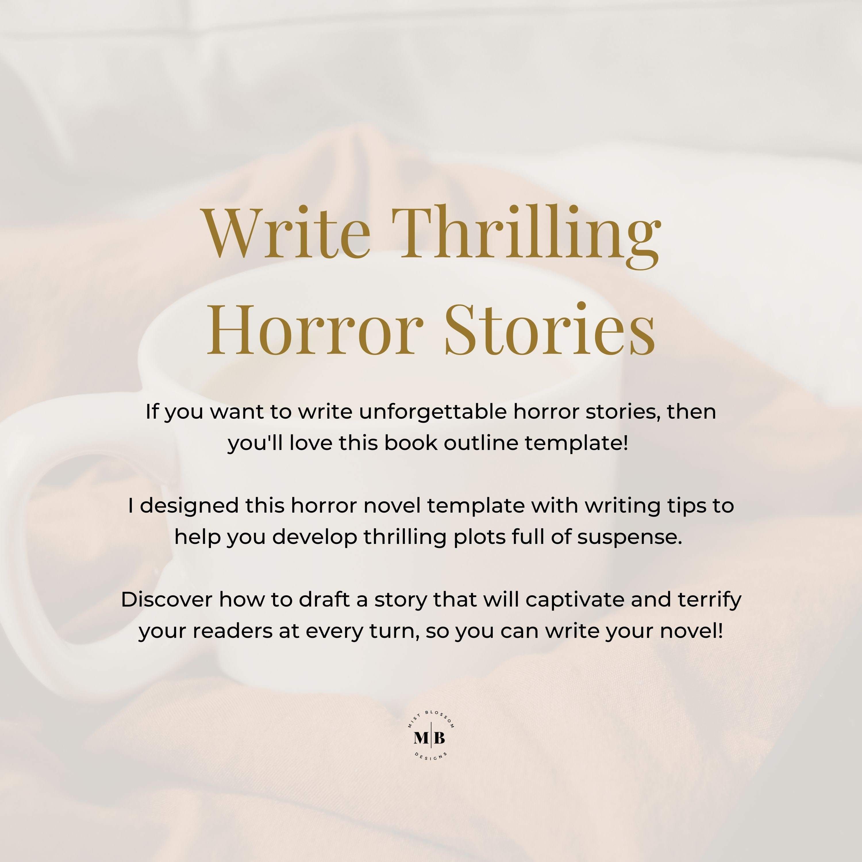 Horror Novel Outline Template Book Writing Template for - Etsy