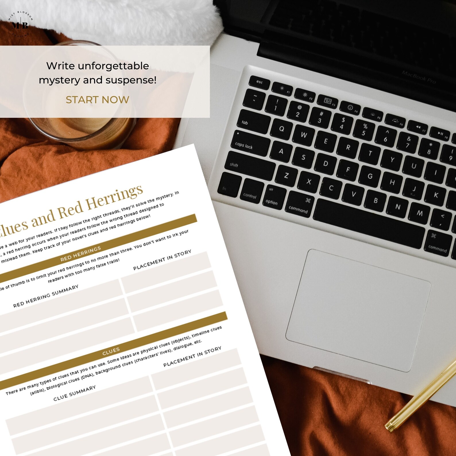 Novel Template for Clues and Red Herrings Mystery and - Etsy