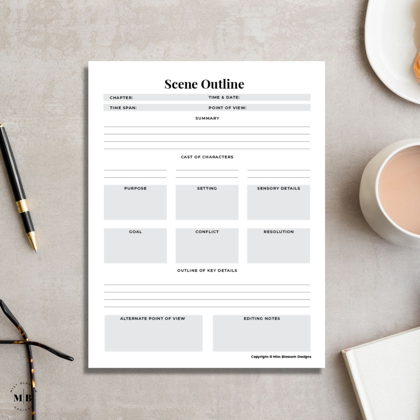 Scene Outline Writing Worksheet Scene Builder Writing - Etsy