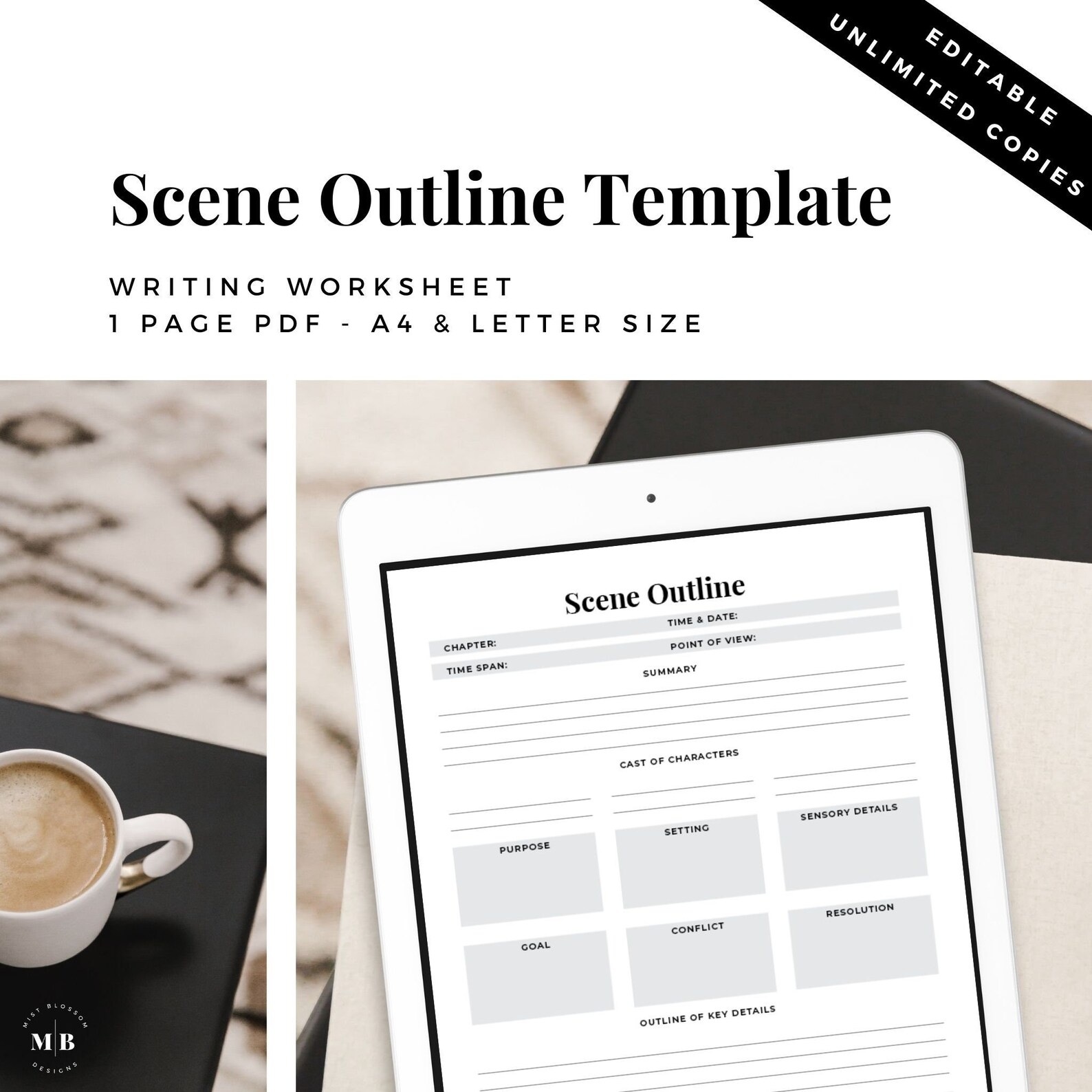 Scene Outline Writing Worksheet Scene Builder Writing - Etsy