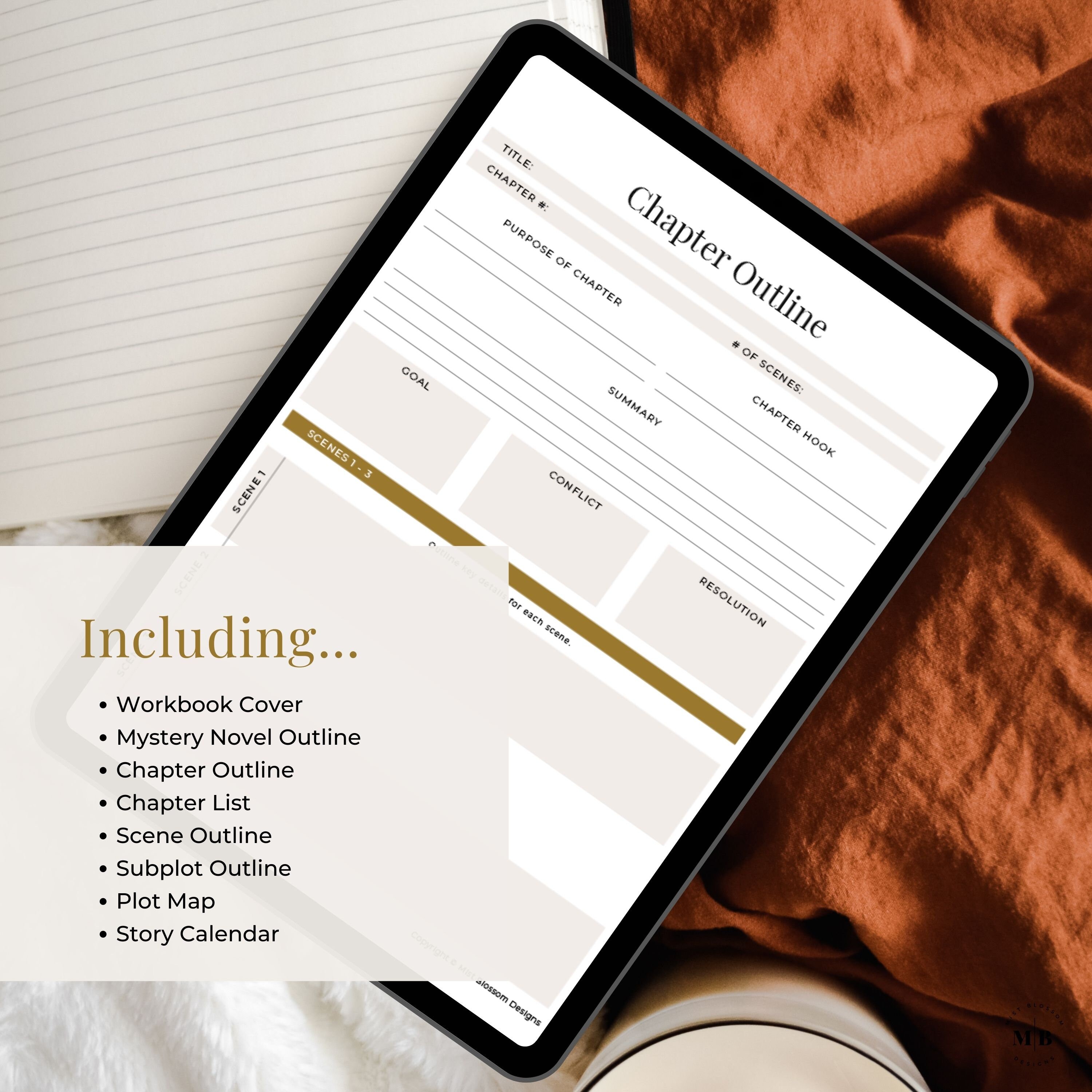 Mystery Novel Outline Writing Planner, Novel Writing Workbook for ...