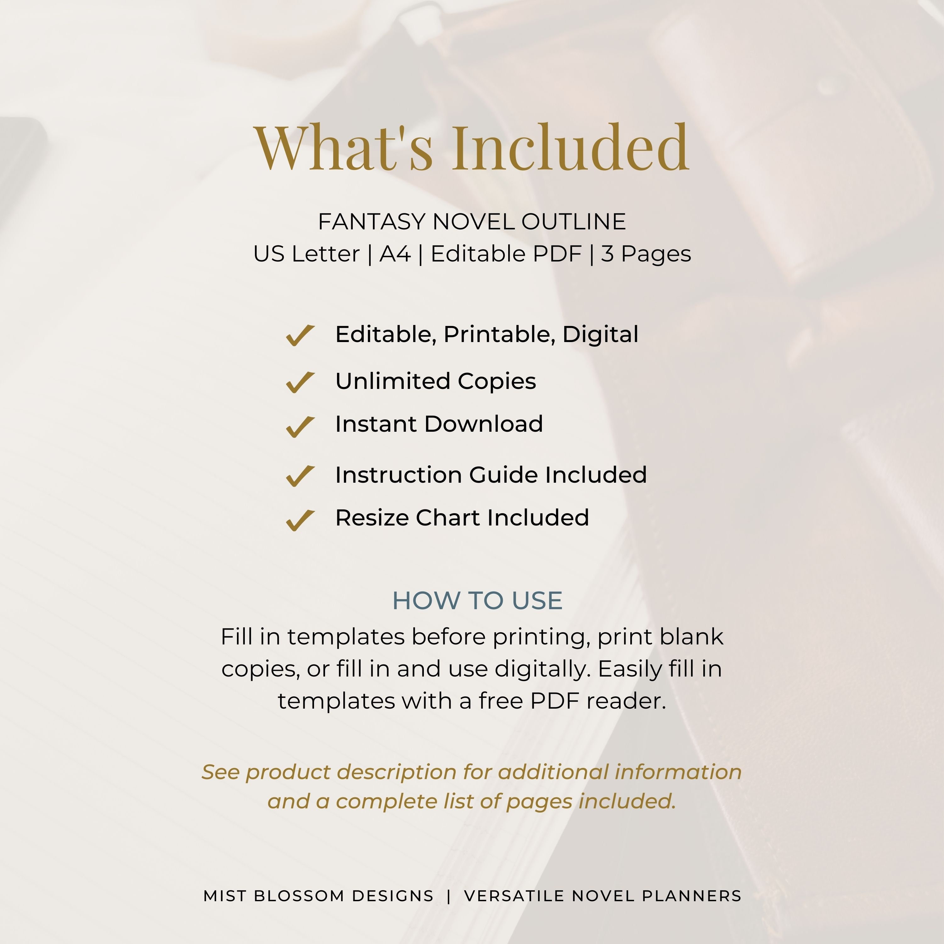 Esquema de novela de fantasía, plantilla de escritura de fantasía ...