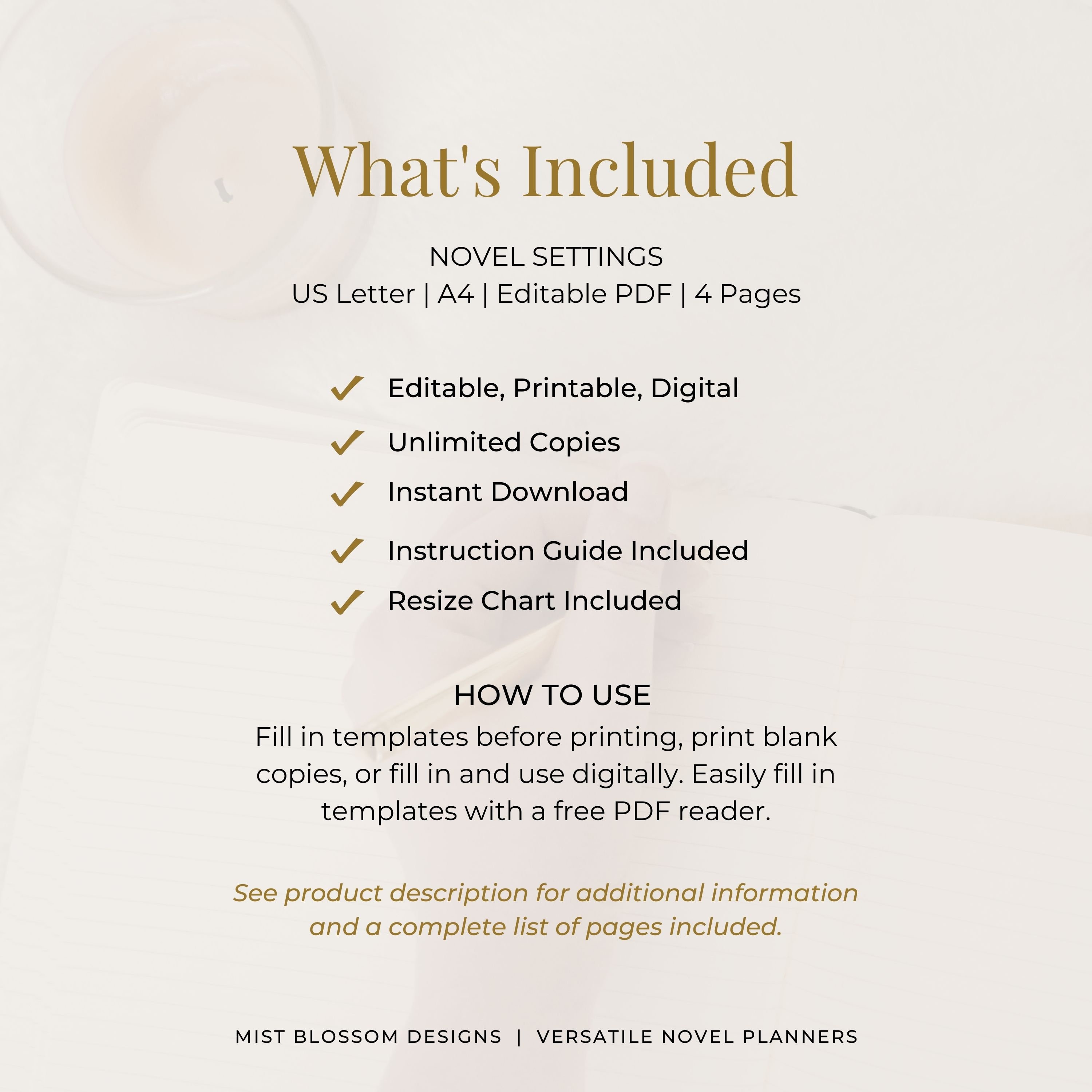 Novel Planning Templates for Setting, World Building Novel Planner ...