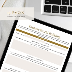 Fantasy Worldbuilding Template World Building Novel - Etsy