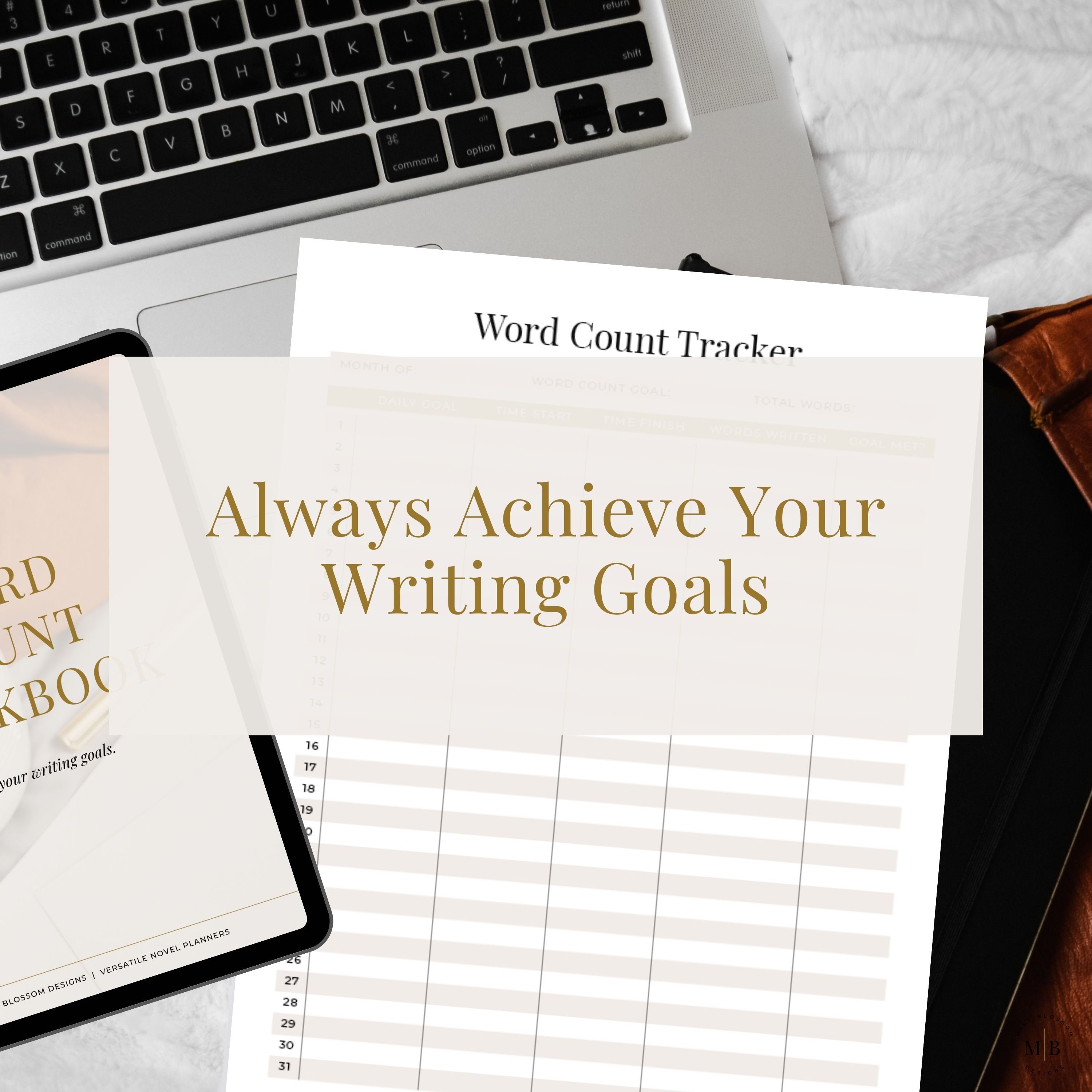 Word Count Tracker Workbook Novel Planner Monthly Word - Etsy