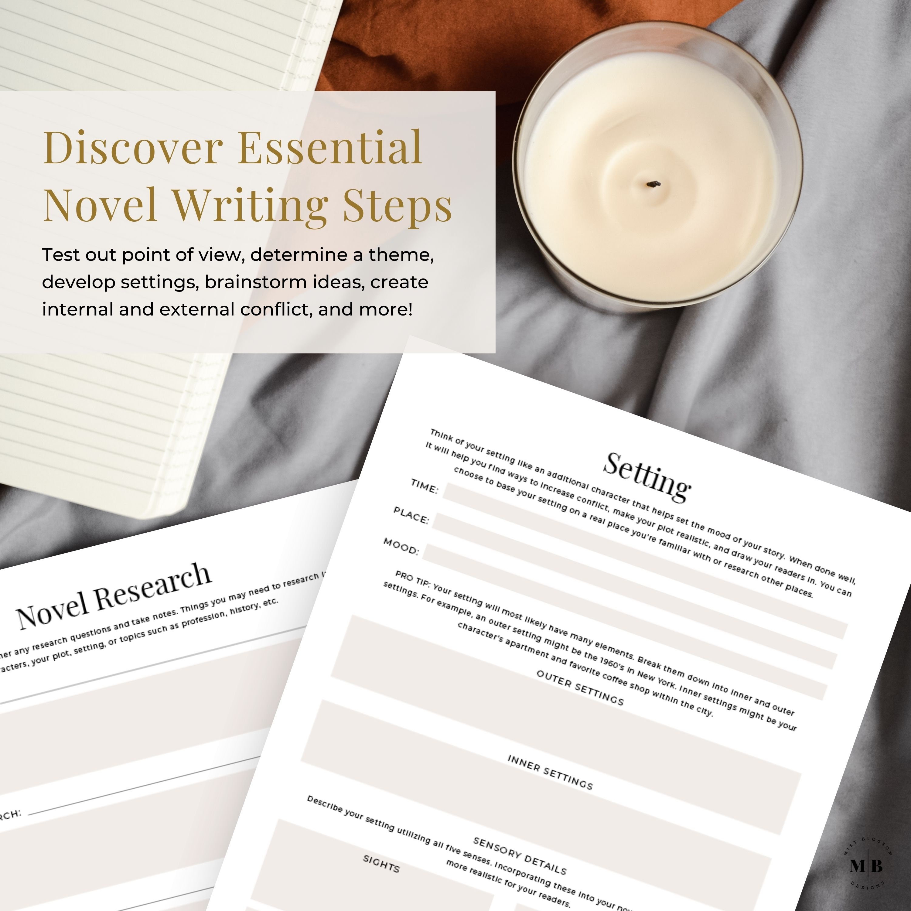 Fiction Novel Planner Novel Plotting Workbook Editable Novel - Etsy