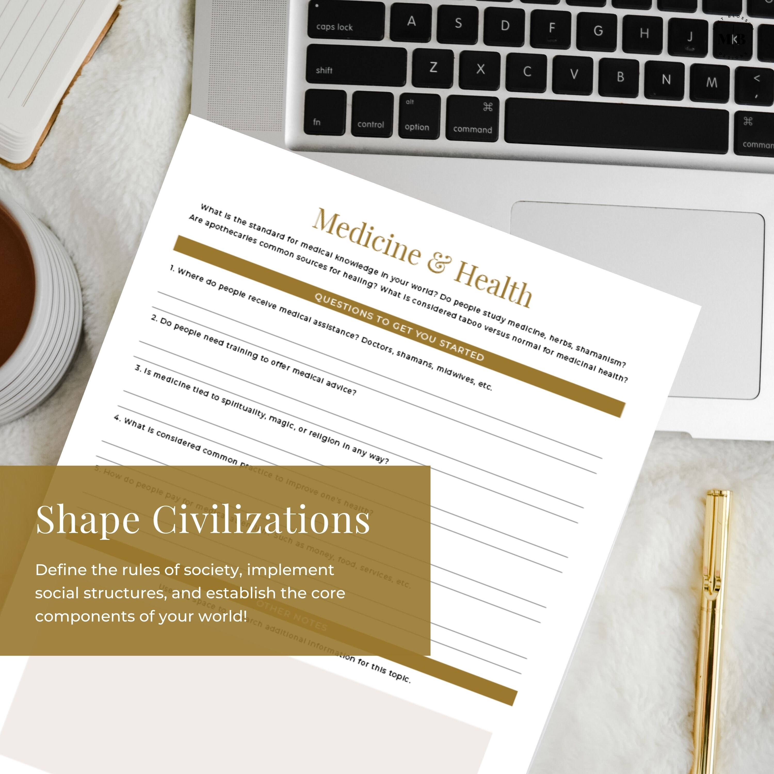 Fantasy Worldbuilding Template, World Building Novel Worksheets ...