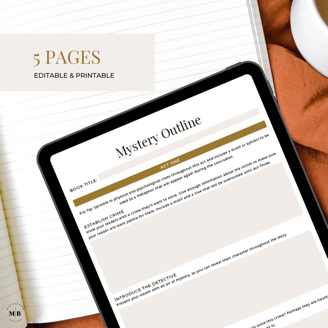 Mystery Novel Outline Writing Template Novel Planning - Etsy