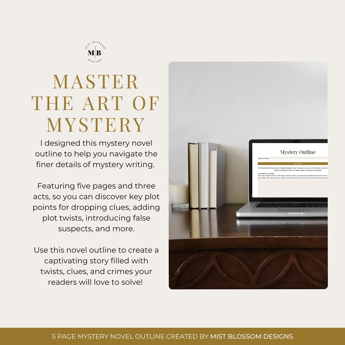 Mystery Novel Outline Writing Template Crime Writing Plot - Etsy