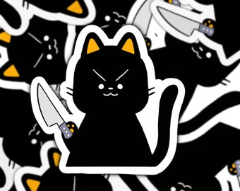 Cat With a Knife | Etsy