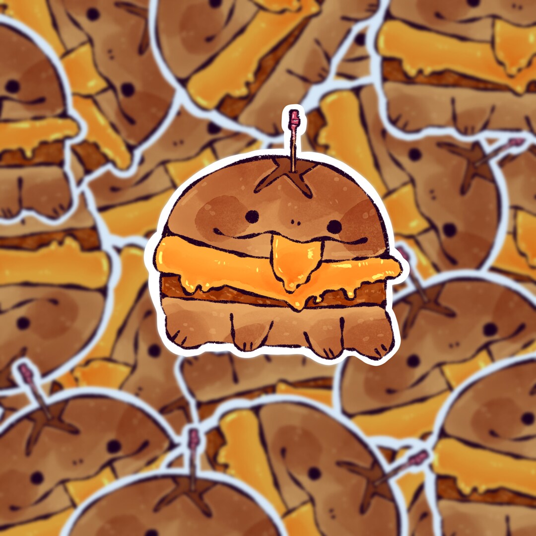 Frog Cheeseburger - Frog Food Sticker - Etsy