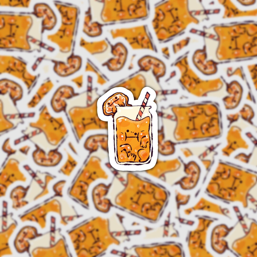 Orange Juice Frog - Breakfrogst Sticker - Etsy