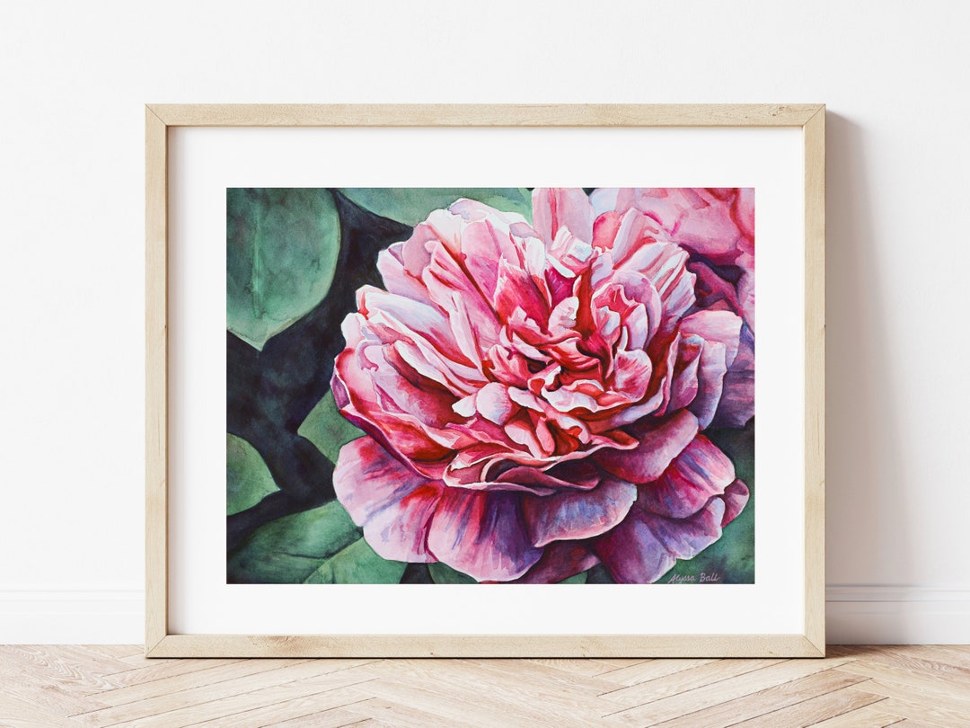 Peony Flower Watercolor Painting Archival Giclee Print, Flower Art ...